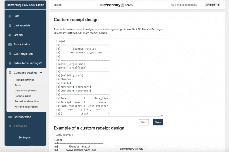 Elementary Guide: How to customize your receipt? - Elementary POS