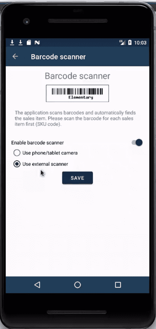 How to use a barcode scanner in Elementary POS?