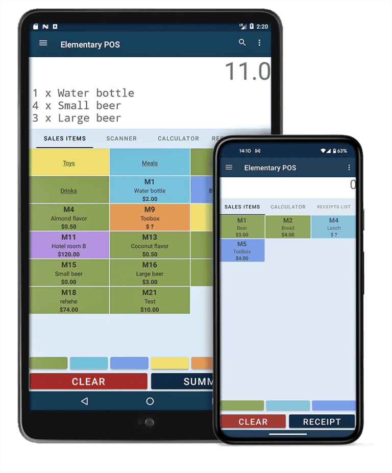 Simple Cash Register on your mobile - Elementary POS