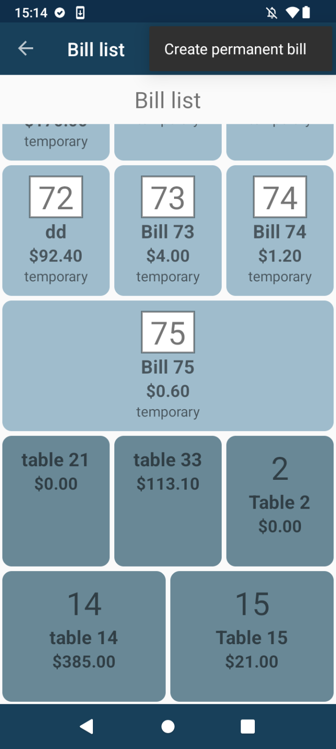 Elementary Guide: Open Bills and Tables - Elementary POS